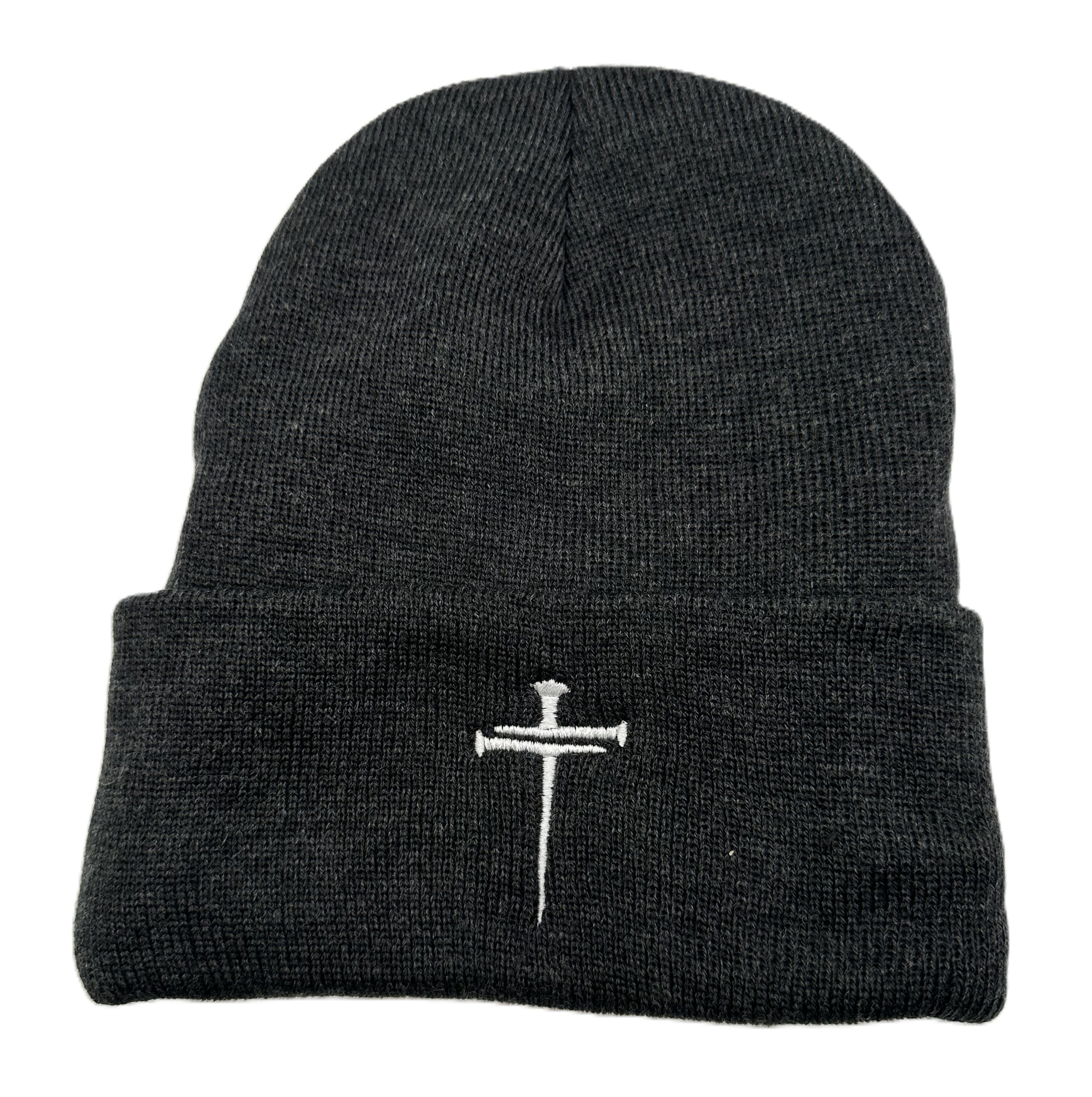 3 Nails Beanie Sherpa Lined - Heather Charcoal – Three Sons Threads